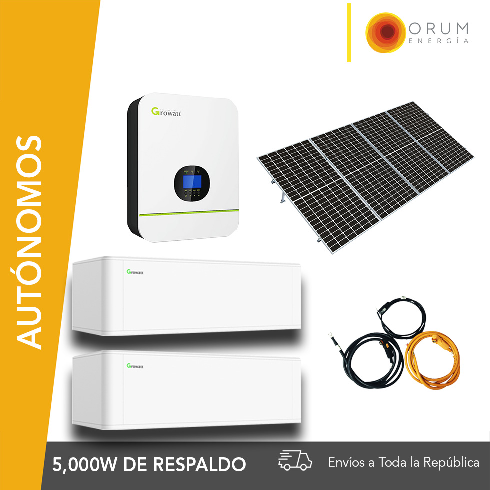 Kit Solar Autónomo – Respaldo Isla 9Kwh día Batería de Litio 5.0Kw ...